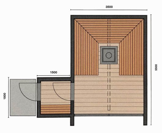 Modern XL large outdoor sauna (up to 20 people) - Lux Sauna